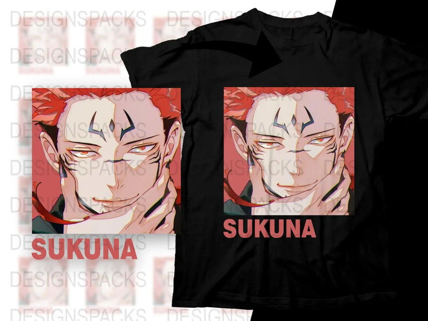 Trendy Red Hair Sukuna Graphic Design Anime Png Digital Download