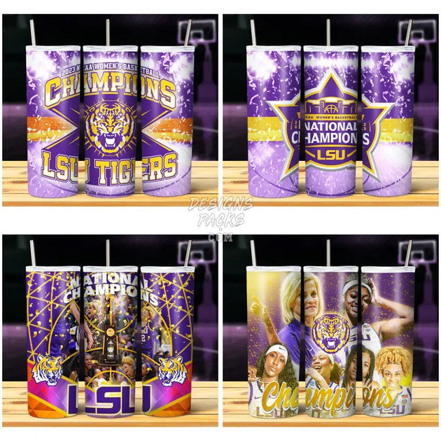 6 LSU Basketball CHAMPS Tumbler Wrap Bundle JPG