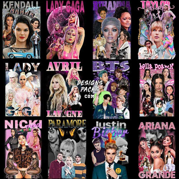 60 Music Pop Stars Designs Bundle PNG