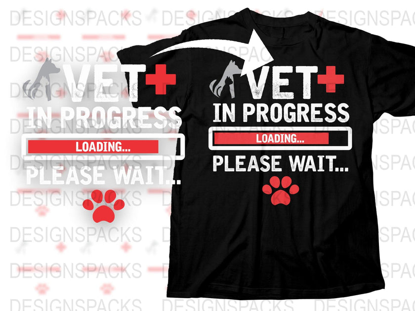 Vet in Progress Loading Please Wait Dog Paw Png Digital Download