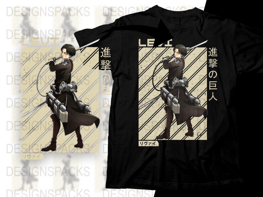 Attack on Titan Levi Ackerman Action Pose Png Digital Download