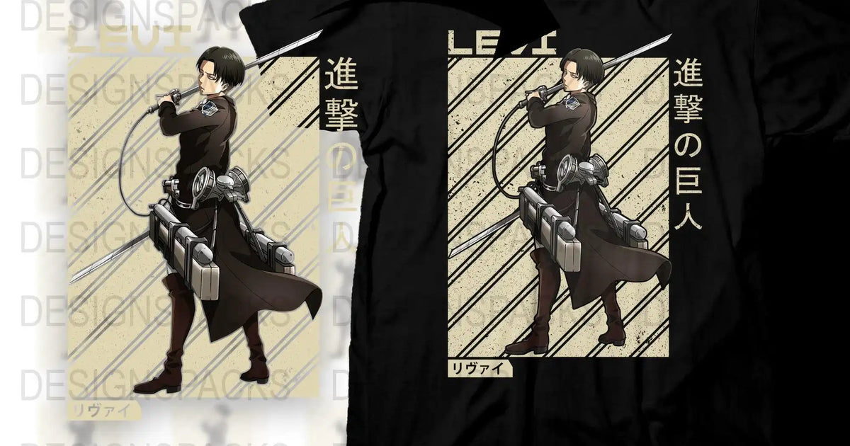 Attack on Titan Levi Ackerman Action Pose Png Digital Download ...