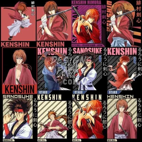 62 Samurai X Anime Designs Bundle PNG