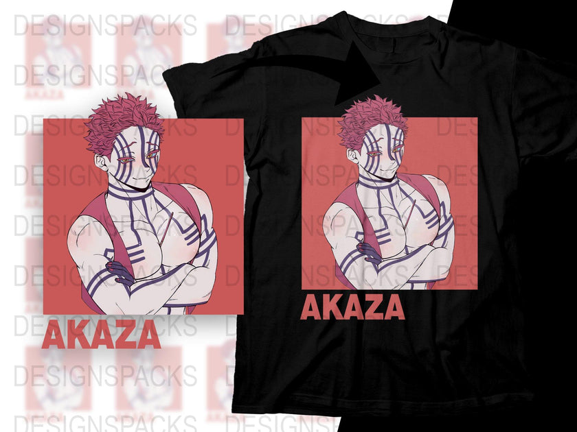 Akaza Anime Design Graphic Png Digital Download