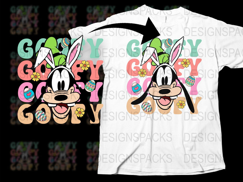 Colorful Goofy Easter Bunny Graphic Png Digital Download