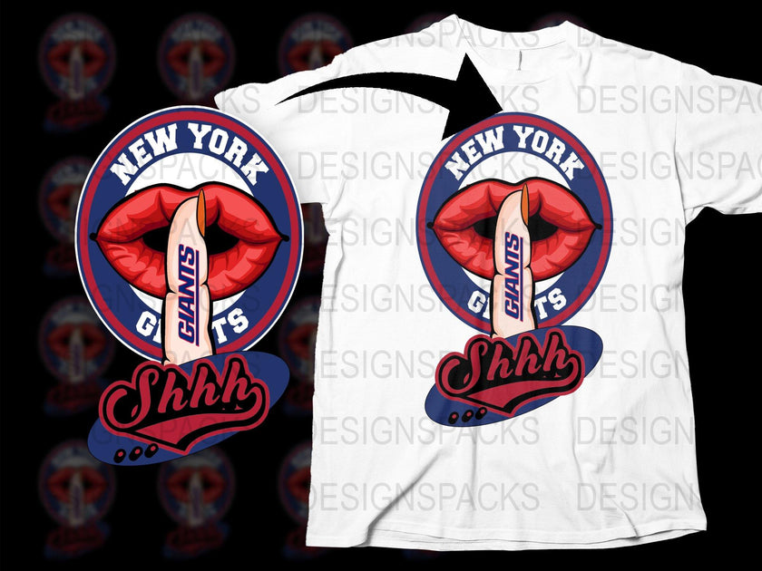New York Giants Shhh Lips Football Fan Png Digital Download