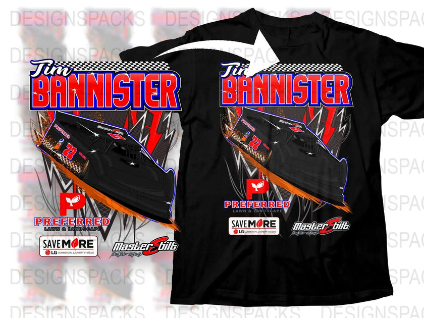 Tim Bannister Race Car Graphic Colorful Design Png Digital Download