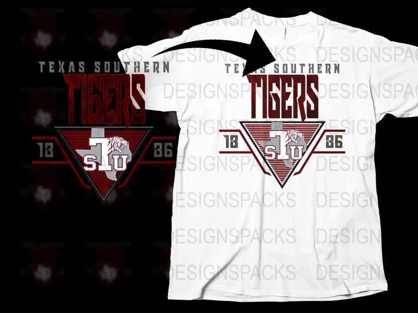 Texas Southern University Tigers Logo Graphic Png Digital Download