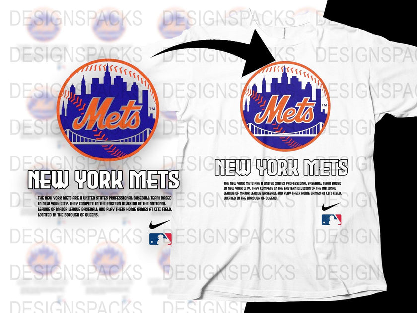 New York Mets Baseball Skyline Png Digital Download