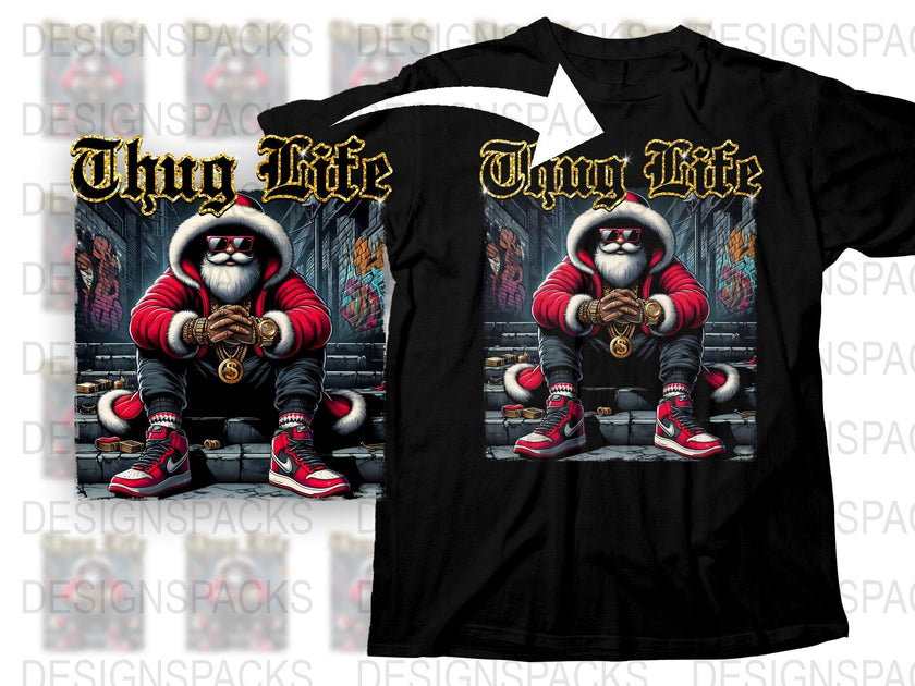 Thug Life Streetwear Santa Christmas Png Digital Download
