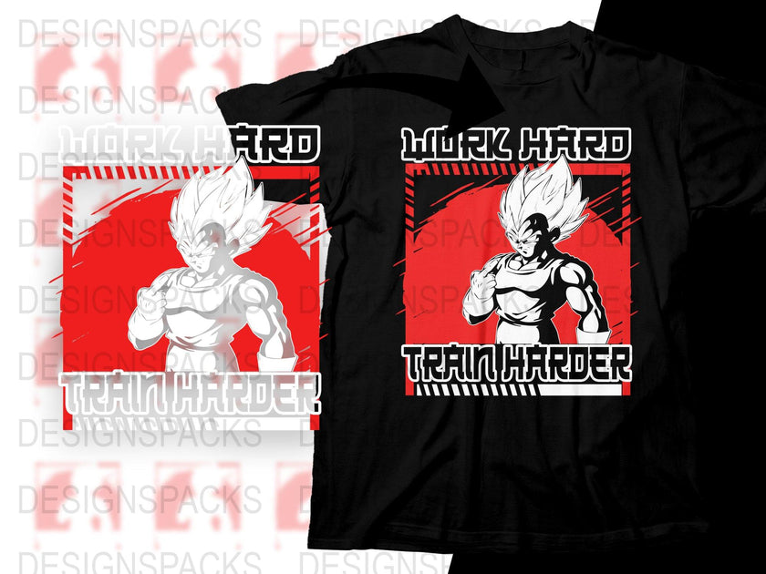 Work Hard Train Harder Anime Character Png Digital Download