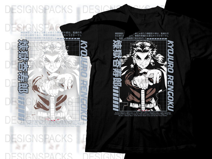 Kyōjurō Rengoku Dynamic Anime Action Pose Png Digital Download