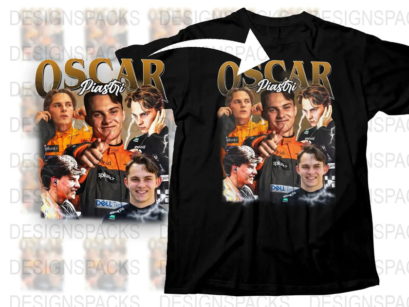 Oscar Piastri McLaren Formula One Racing Retro Png Digital Download