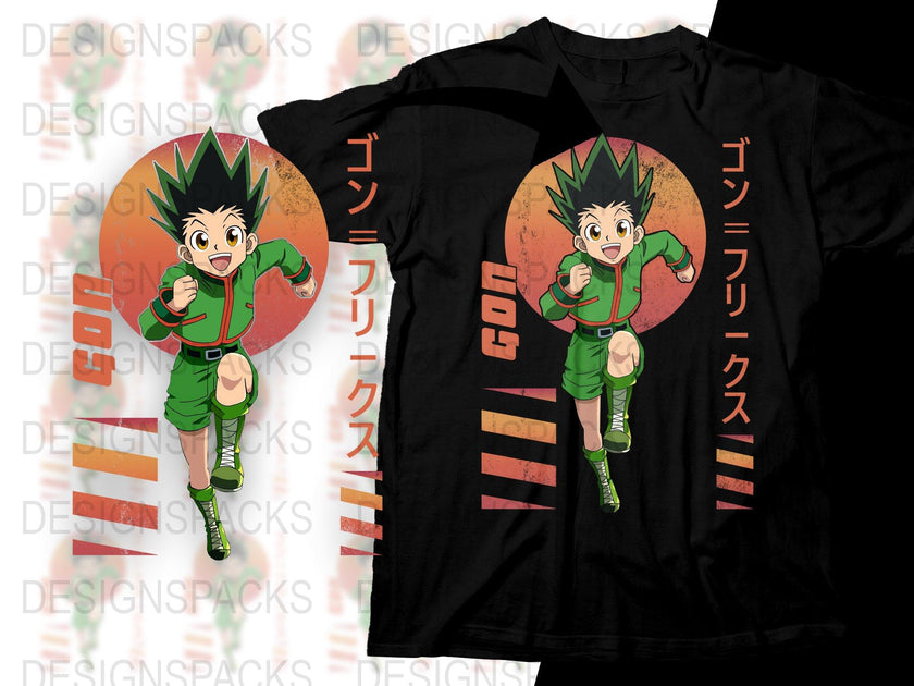 Bright and Energetic Gon Freecss Graphic Png Digital Download