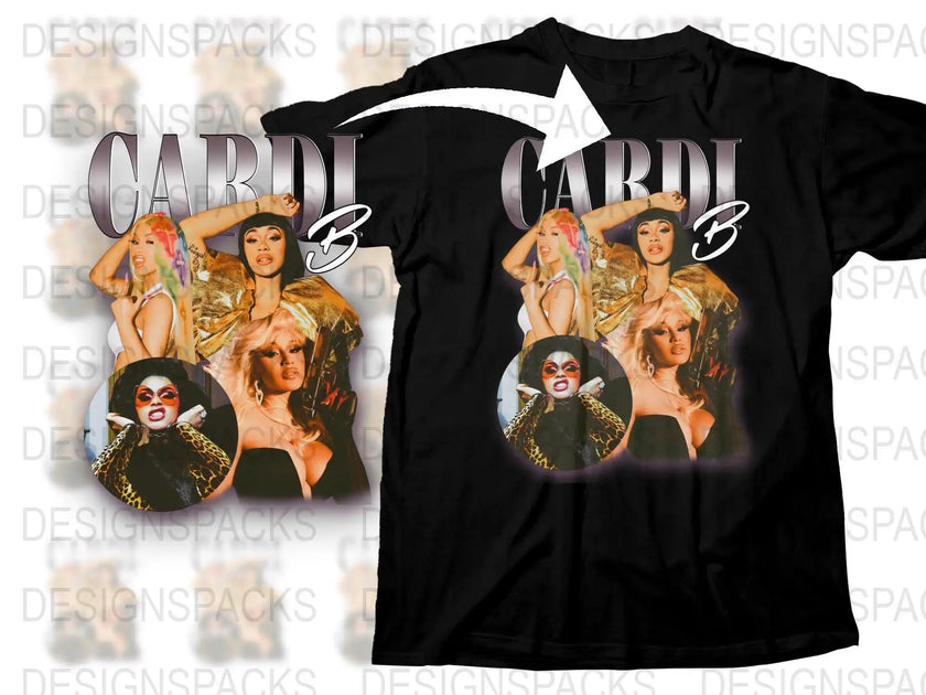 Bold Cardi B Collection Graphic Casual Png Digital Download