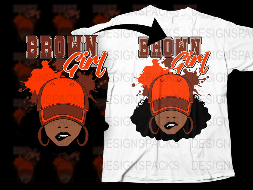 Brown Girl Splatter Hat Logo Png Digital Download