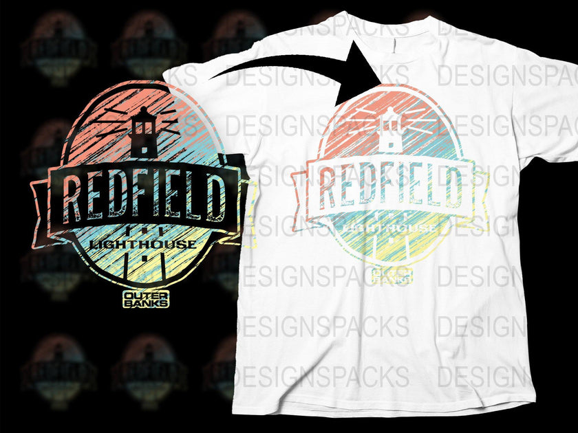 Redfield Lighthouse Outer Banks Graphic Png Digital Download
