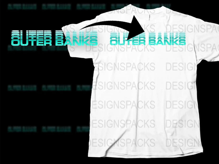Outer Banks Inspired Gradient Text Png Digital Download