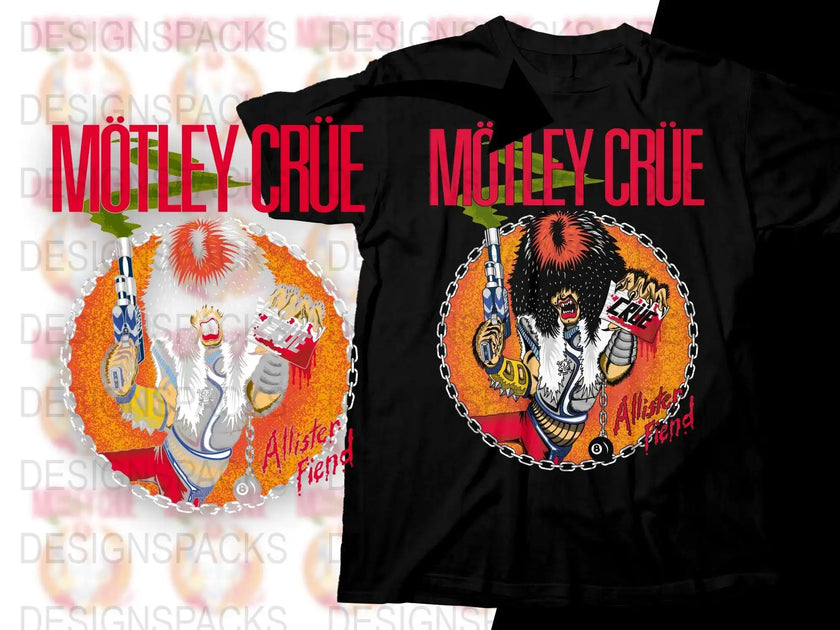 Mötley Crüe Allister Fiend Rock Band Graphic Png Digital Download