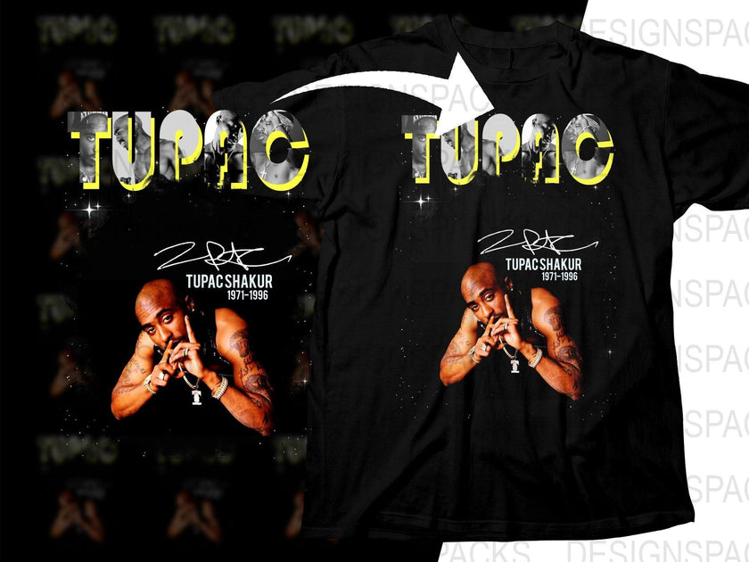 Tupac Shakur 1971-1996 Tribute Graphic Design Png Digital Download