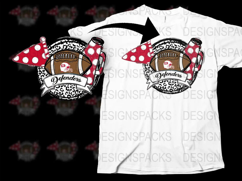 Defenders Team Logo Black and White Graphic Png Digital Download