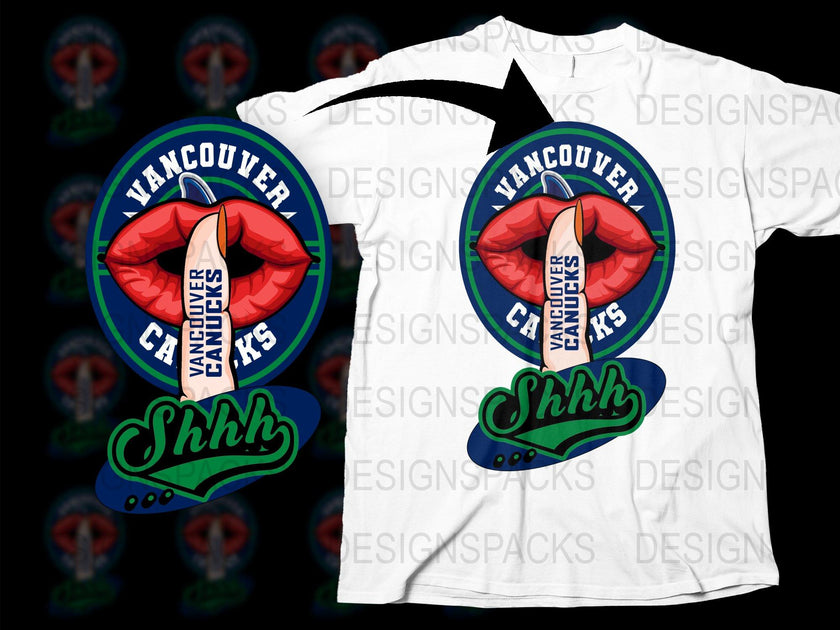 Vancouver Canucks Shhh Red Lips Png Digital Download