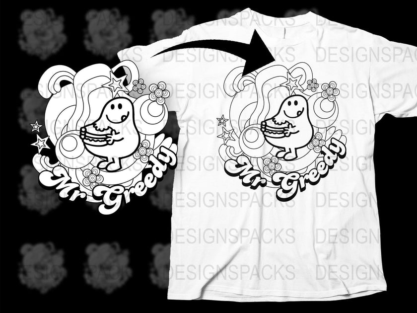 Mr Greedy Character Fun Print Png Digital Download