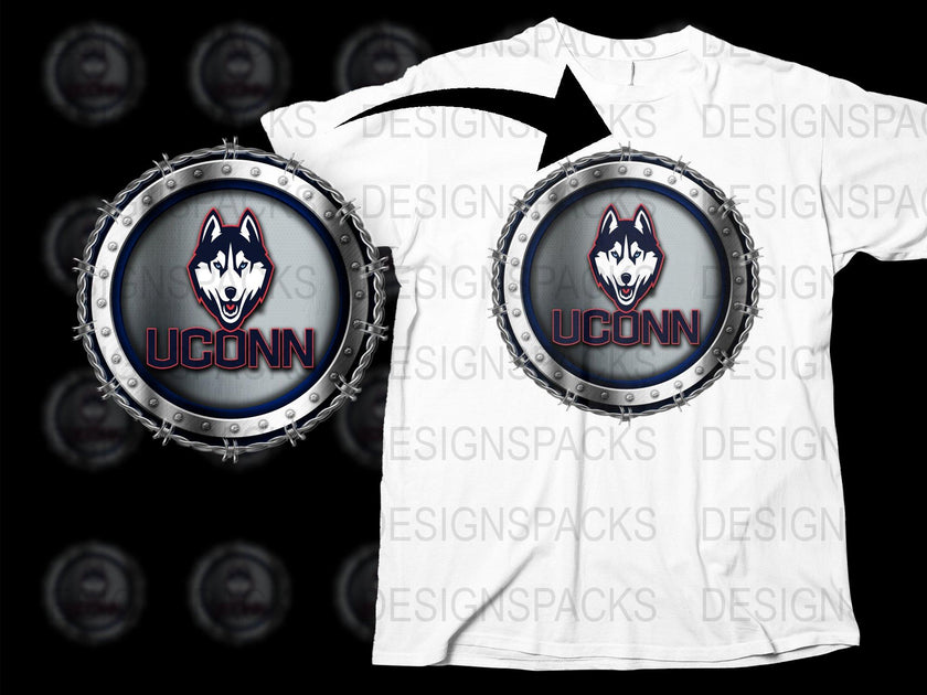 UConn Huskies Logo Barbed Shield Graphic Png Digital Download