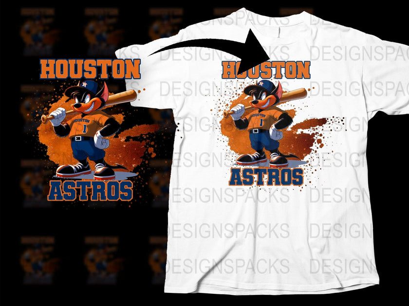 Houston Astros Cartoon Character Graphic Png Digital Download