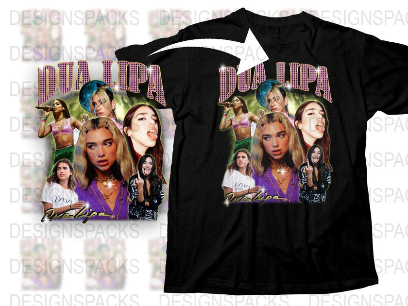 Dua Lipa Bootleg Collage Music All-Over Png Digital Download