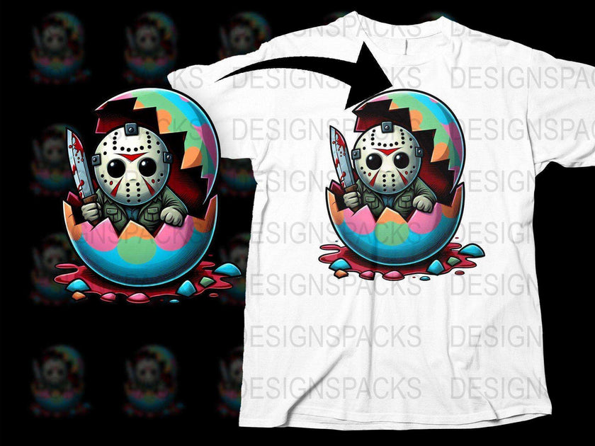 Jason Voorhees Easter Egg Broken Shell Graphic Png Digital Download