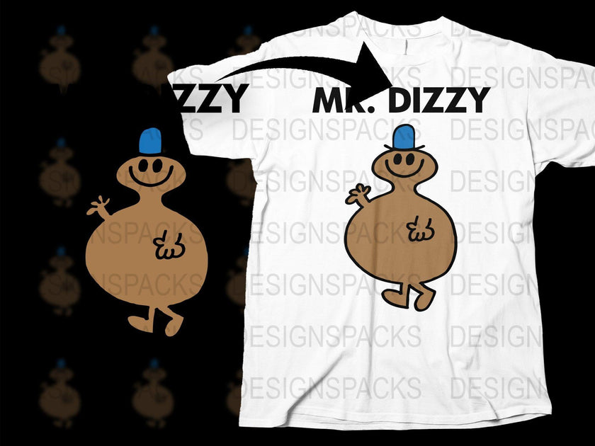 Fun Mr. Dizzy Character Design Png Digital Download