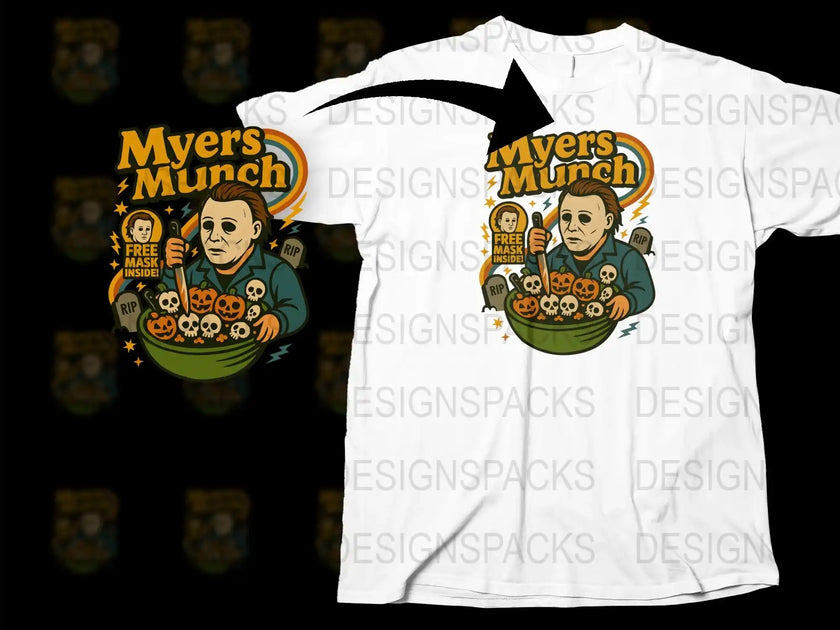 Myers Munch Featuring Michael Myers Cartoon Graphic Png Digital Downlo