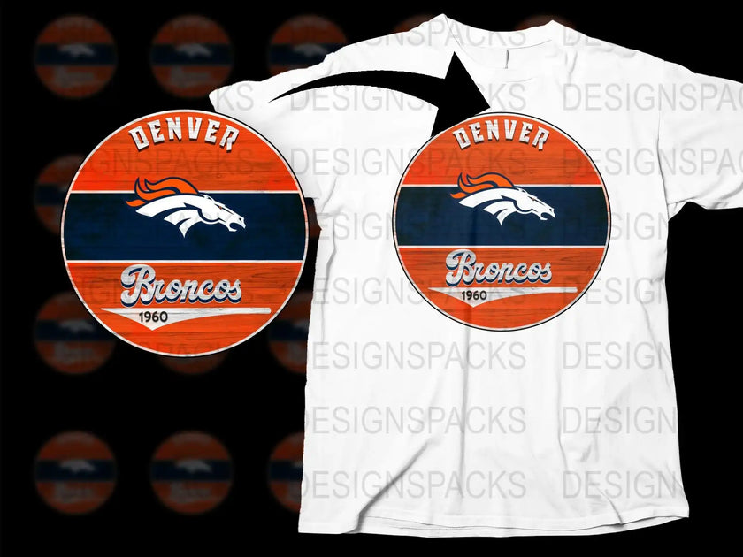Denver Broncos 1960 Vintage Logo Graphic Png Digital Download