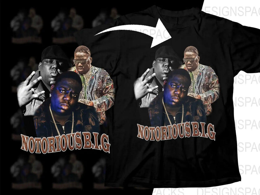 Biggie Iconic Hip Hop Legend Notorious B.I.G. Graphic Png Digital Down