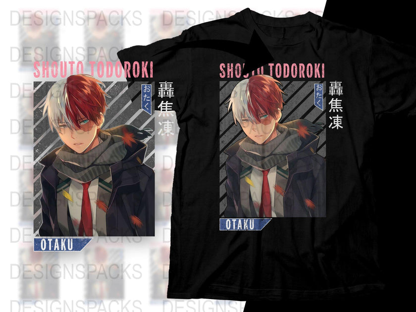 Shouto Todoroki Design Anime Graphic Png Digital Download