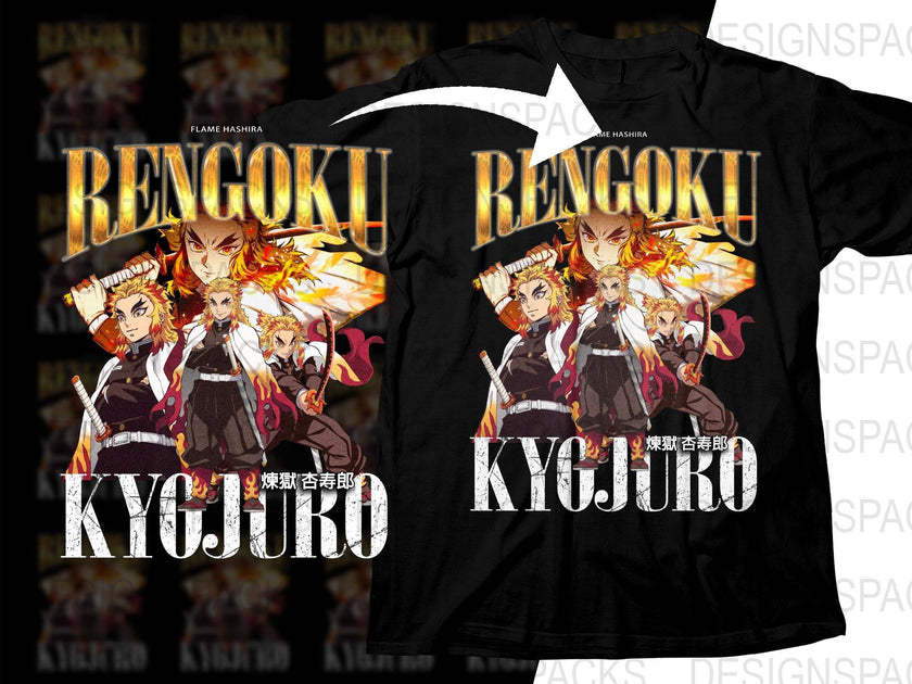 Fiery Rengoku Kyojuro Anime Bootleg Png Digital Download