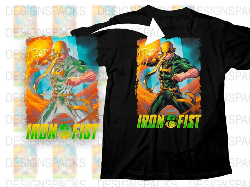 Iron Fist Dynamic Action Artwork Png Digital Download