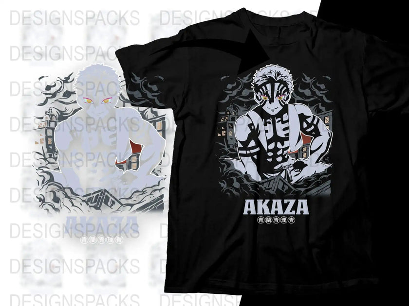 Akaza Anime Character Design Graphic Png Digital Download