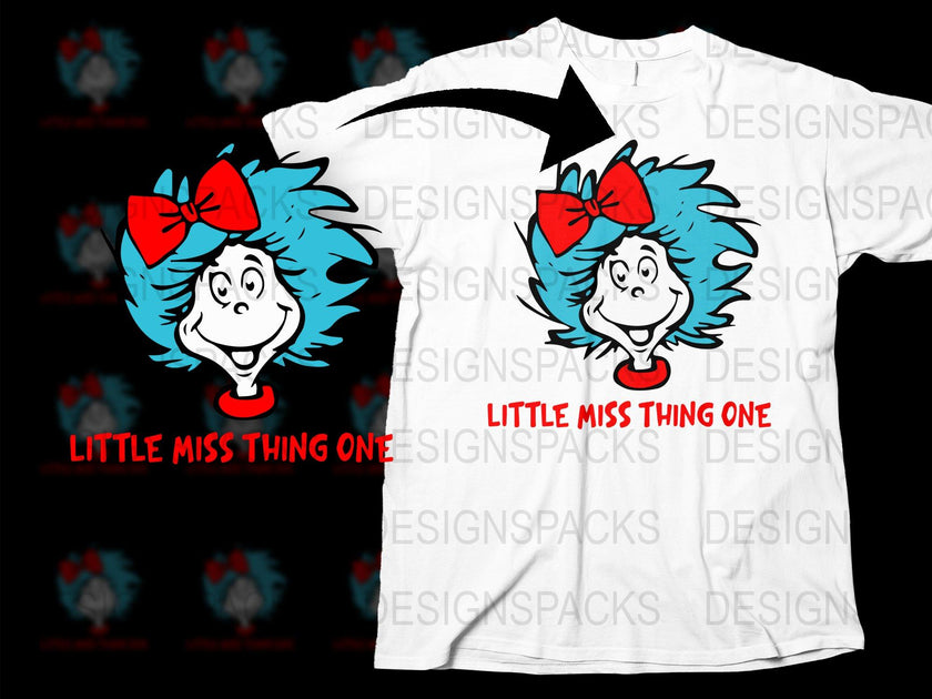 Little Miss Thing One Vibrant Graphic Png Digital Download