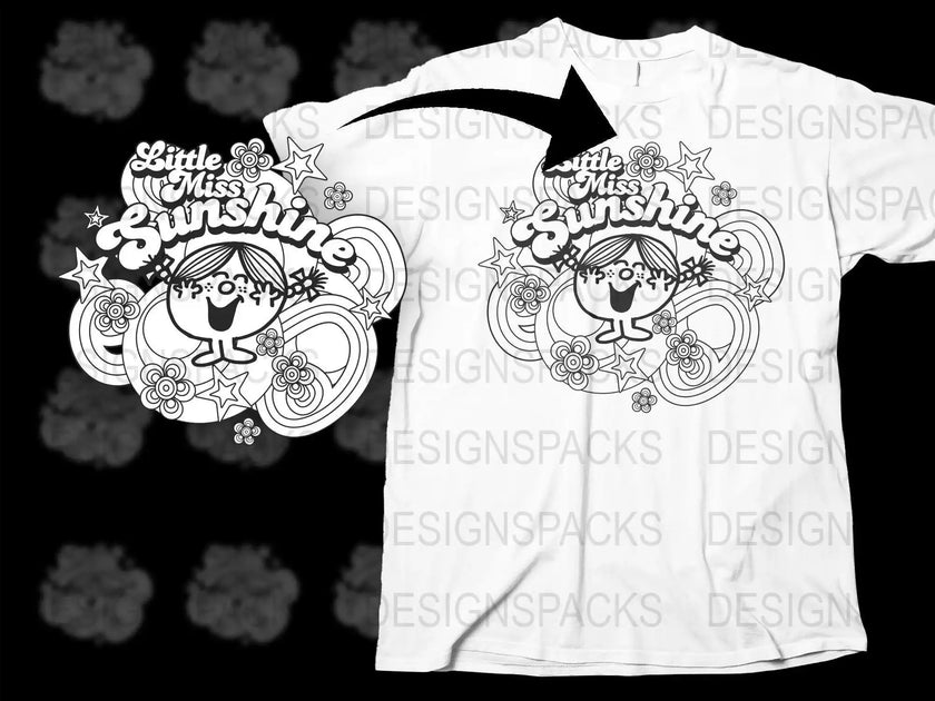 Cheerful Little Miss Sunshine Graphic Png Digital Download