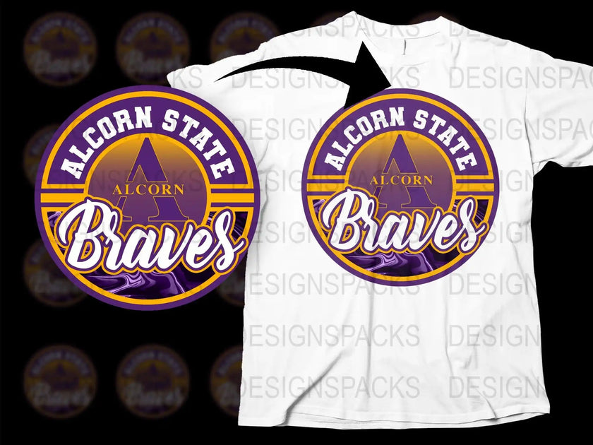 ALCORN STATE UNIVERSITY BRAVES NCAA College Png Digital Download