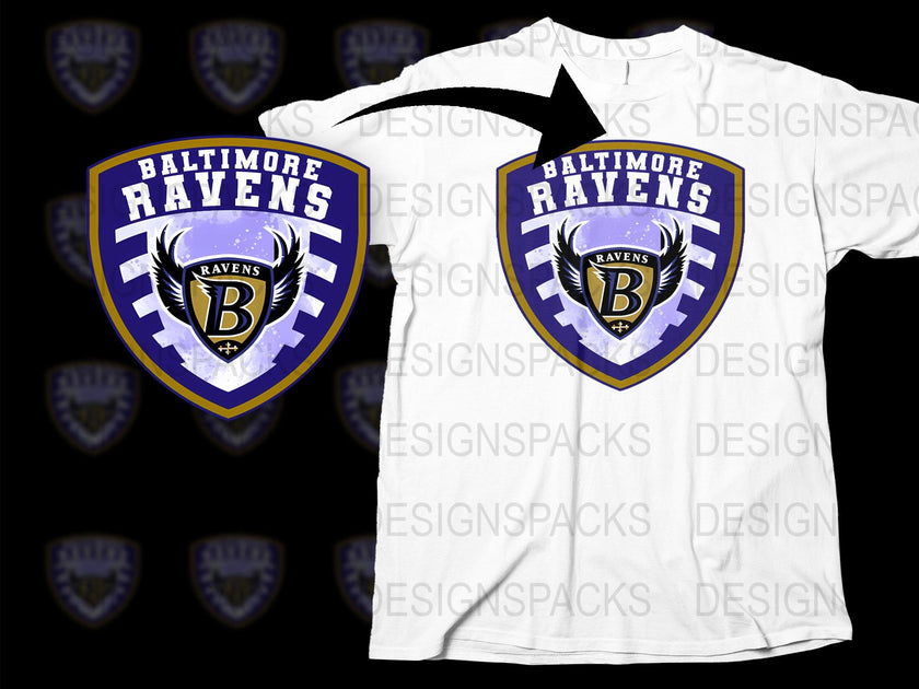 Baltimore Ravens Logo Shield Design Png Digital Download