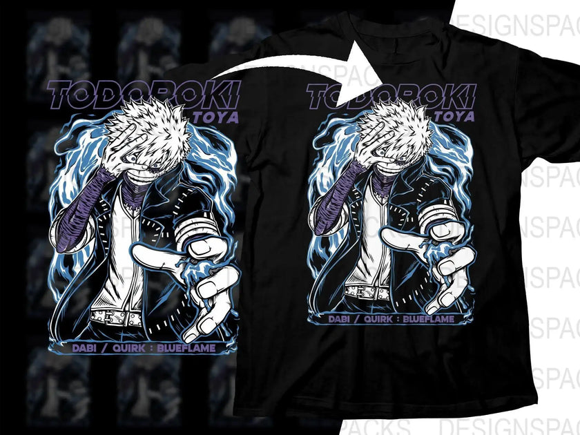 Todoroki Toya Dabi Quirk Blueflame Graphic Png Digital Download