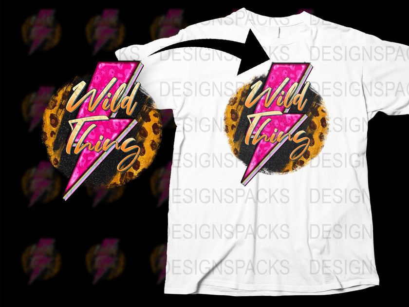 Wild Thing Lightning Bolt Leopard Png Digital Download