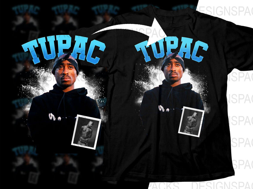 Tupac Shakur Graphic Png Digital Download with Retro Design