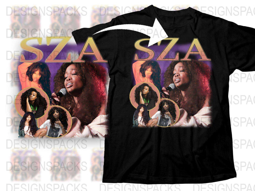SZA Bootleg Featuring Singer Collage Music Design Png Digital Download