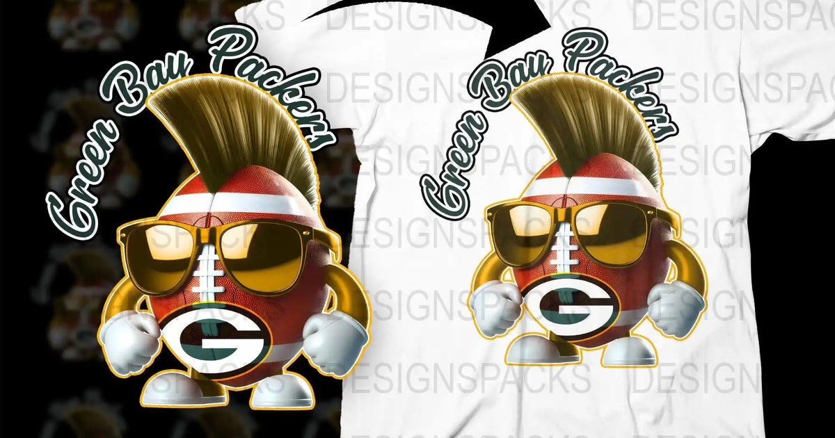 Fun Green Bay Packers Cartoon Cool Design Png Digital Download ...
