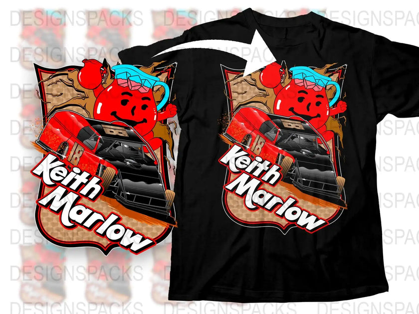 Keith Marlow Racing Car and Kool-Aid Man Graphic Png Digital Download