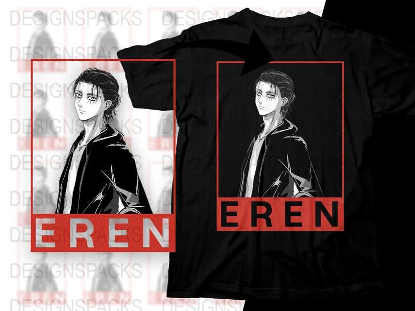 Iconic Eren Anime Design Graphic Png Digital Download